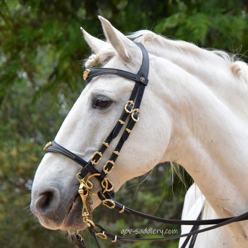Handmade rolled double bridle