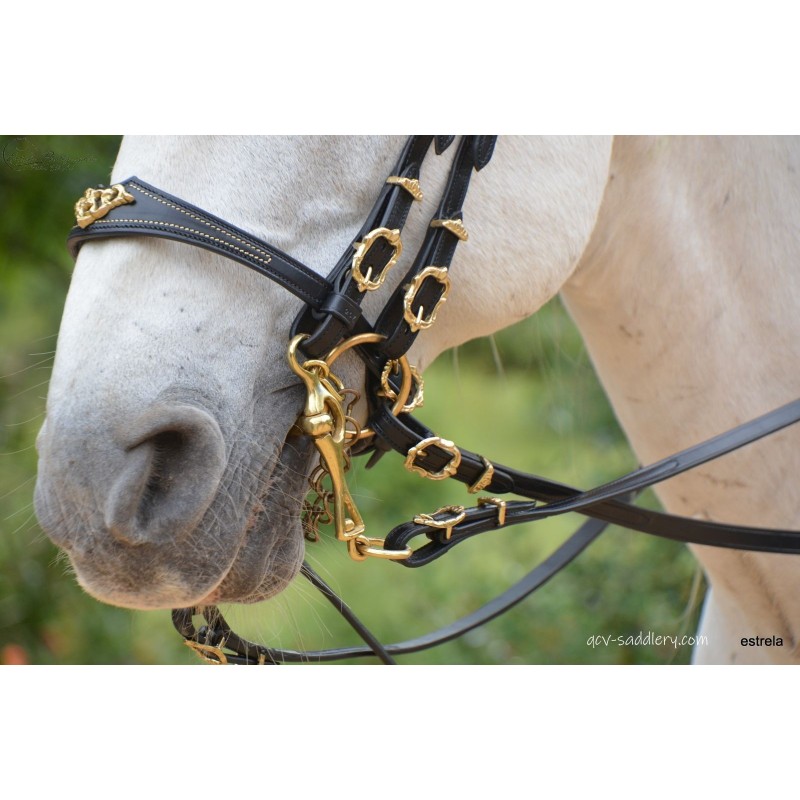 Handmade rolled double bridle